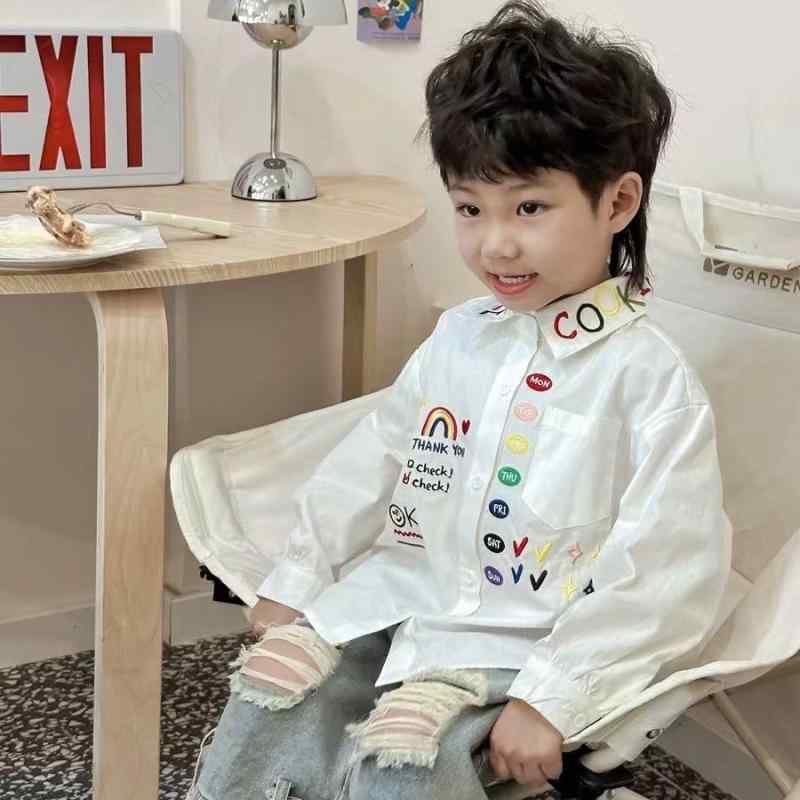 ・性別: 男女兼用・対象年齢: 中小童(3~8歳, 100~140cm)・スタイル: 韓国版・ネックライン: 襟付き・袖丈: 半袖・素材: 綿・主素材の含有量: 80%・安全等級: B類・色: COOK-長袖シャツ・身長: 48,100,1...