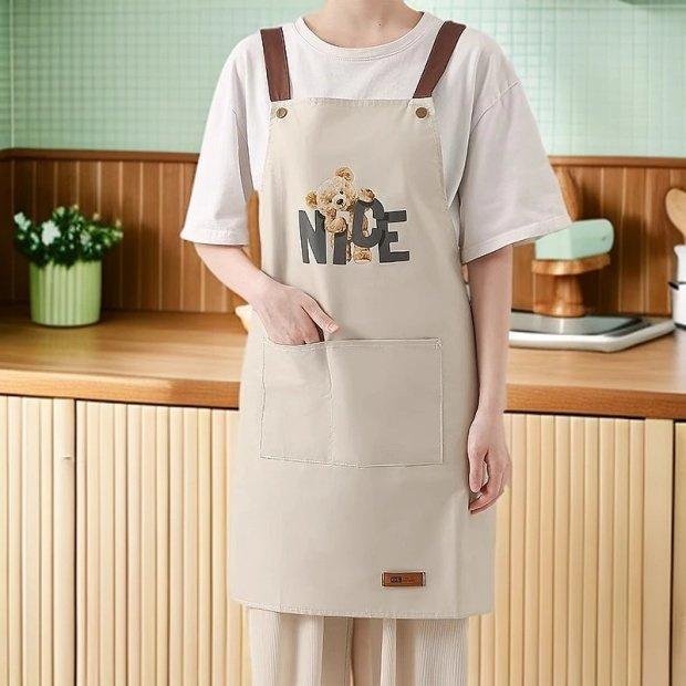 ・カテゴリ: 围裙・围裙分類: 无袖围裙・用途: 防污・素材: 防水面料・サイズ: 均码・スタイル: 現代简约・柄: その他・色: 米色小熊、黒色小熊・対象: 女士、男士、女性、成人