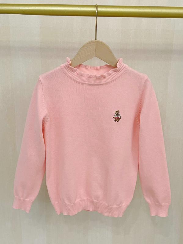 ・適用性別: 女・スタイル: カジュアル・袖丈: 長袖・柄: 纯色・ネックライン: 圆领・カラー: 白色,粉红色・主な素材: 綿95%・対象年齢: 中大童（8歳以上、140cm以上）・生地: ニット・厚さ: 普通・カテゴリ: 童毛衣