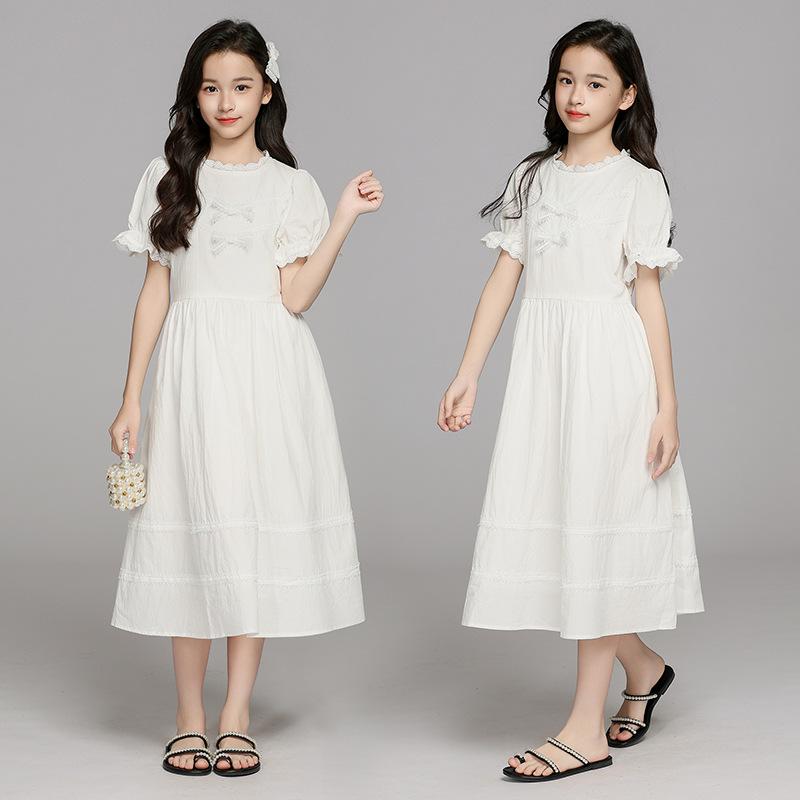 ・スタイル: 韩版・素材: 綿・スカートの種類: ワンピース・安全性レベル: B类・主な素材: 綿90%・対象年齢: 中大童(8歳以上、140cm以上)・適合シーズン: 夏・実写画像: モデルあり・スカートの裾のスタイル: A字スカート・カ...