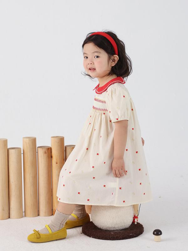 ・スタイル: 韩版・素材: 綿・スカートの種類: ワンピース・主な素材: 綿100%・適用性別: 女・柄: 円点・袖丈: 半袖・スカートの裾の様式: A字スカート・要素: かわいい・色: ワンピース・適合身長: 80cm, 90cm, 10...