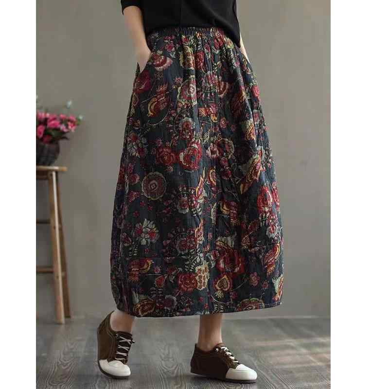 ・柄: 無地・加工: プリント・素材: 綿・スカート型: Aライン・スカート丈: ミモレ丈・人気要素: ポケット・色: 1, 2, 3・サイズ: フリー・スタイル: 文芸風、レトロ・主な素材の含有量: 95%以上・伸縮性: なし・対象: カ...