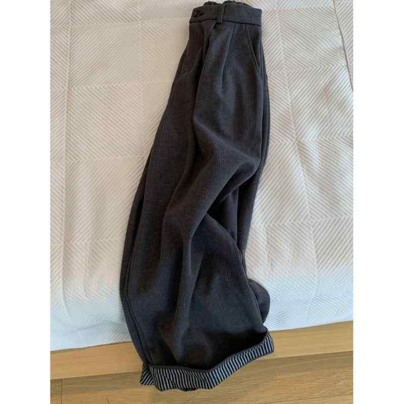 ・素材: 腈纶、その他・パンツ型: ストレート・パンツ丈: フルレングス・カラー: グレー・サイズ: XS, S, M, L, XL・スタイル: カジュアル、通勤・主素材含有量: 30～50%・対象: 女性・商品カテゴリ: カジュアルパンツ