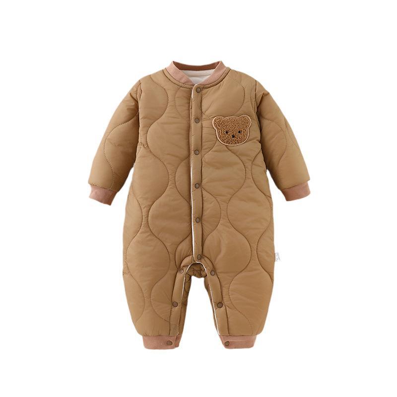 ・素材: 聚酯纤维（涤纶）・袖丈: 長袖・厚さ: 加厚・スタイル: 個性・種類: 長いロンパース・対象年齢: 1～3歳（80～100cm）・対象: 男女兼用・メイン素材の含有量: 聚酯纤维・留め具: シングルブレスト・カラー: 米白小熊, ...