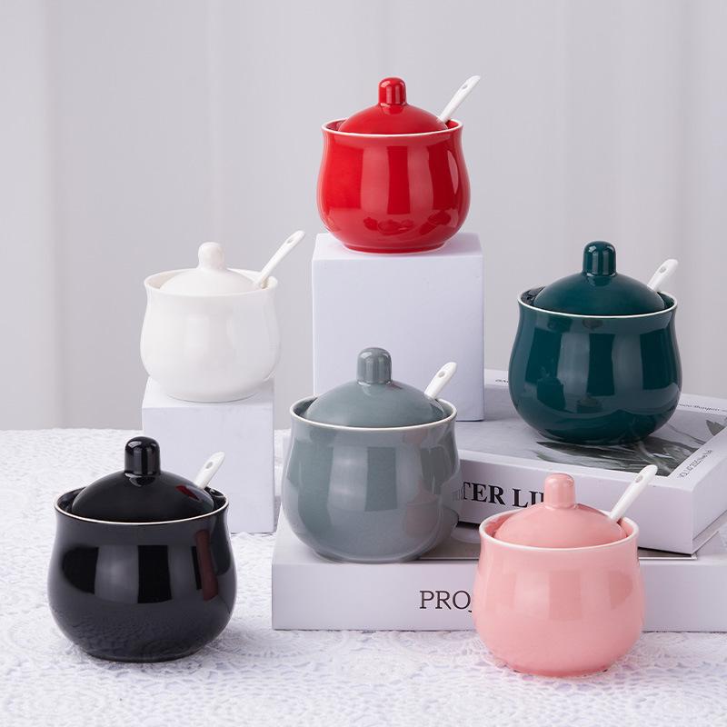 ・素材: 陶器・ロゴ印刷: 可能・調味料の種類: 固形調味料・サイズ: 白色大号+勺, 黒色大号+勺, 红色大号+勺, 粉色大号+勺, 灰色大号+勺, 绿色大号+勺, 白色小号+勺, 黒色小号+勺, 红色小号+勺, 粉色小号+勺, 灰色小号...