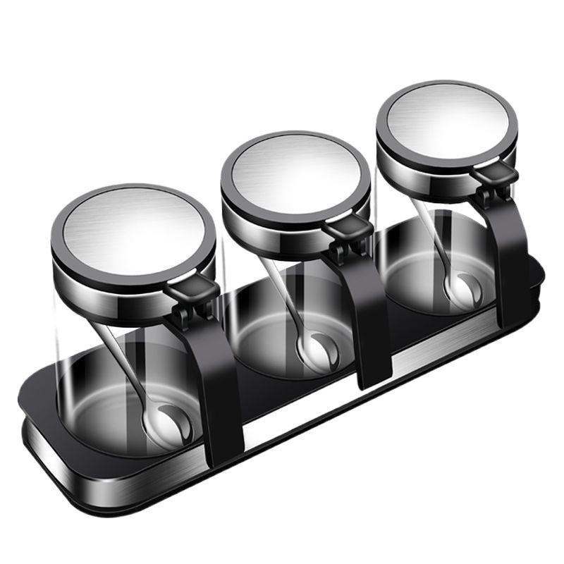 ・素材: 耐熱ガラス（高ホウケイ酸）・調味料の種類: 固体調味料・仕様: 奥芬巴赫調味料缶3点セット（ベース付）、奥芬巴赫調味料缶3個、奥芬巴赫調味料缶2個、奥芬巴赫調味料缶1個・スタイル: 国潮