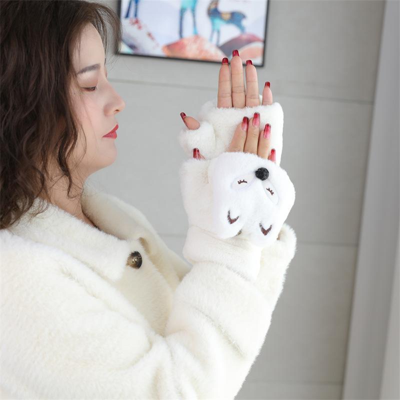 ・機能: 保温・スタイル: ハーフフィンガーグローブ・カラー: ホワイト, グレー, ピンク, ベージュ・サイズ: フリーサイズ・適合シーズン: 冬・素材: ポリエステル繊維・製品カテゴリ: 保温手袋