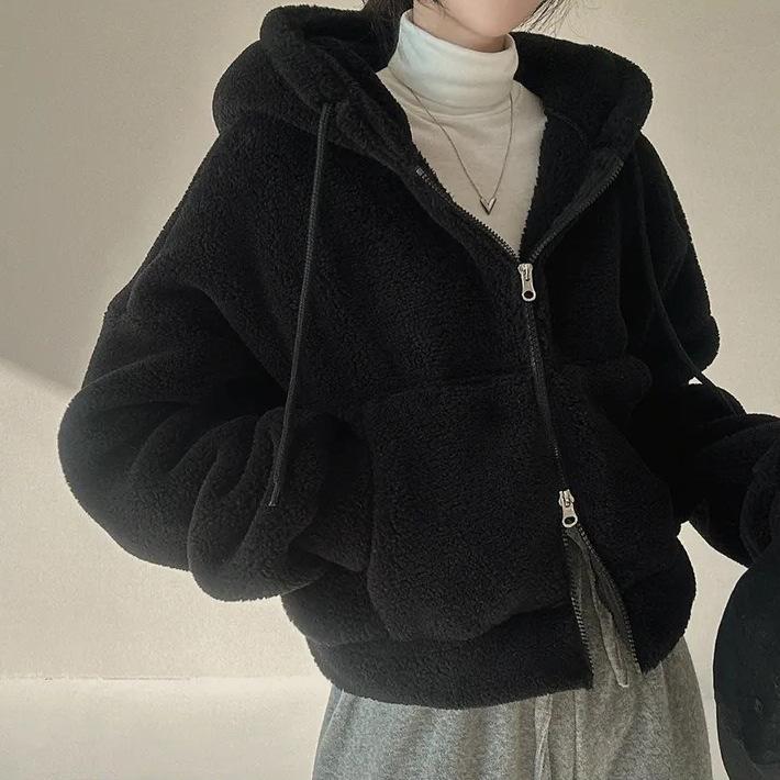 ・款式: カーディガン・版型: ゆったり・袖丈: 長袖・袖型: 通常袖・ネックライン: フード付き・厚さ: 厚手・流行の要素: ポケット・主な素材: ポリエステル・素材構成: ポリエステル・カラー: ホワイト, ブラック, カーキ, ブラウ...