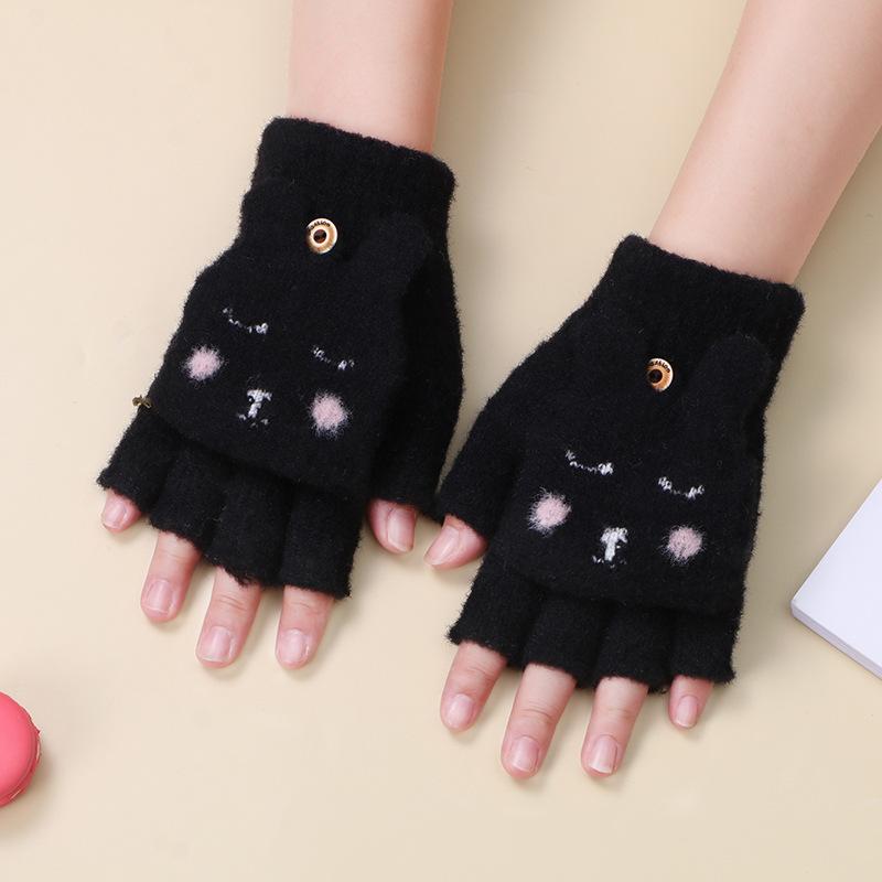 ・機能: 保温・スタイル: ハーフフィンガーグローブ・カラー: 紫, 黒, 白, 淡いピンク, 濃いピンク・サイズ: フリー・対象: 男女兼用・適合シーズン: 冬