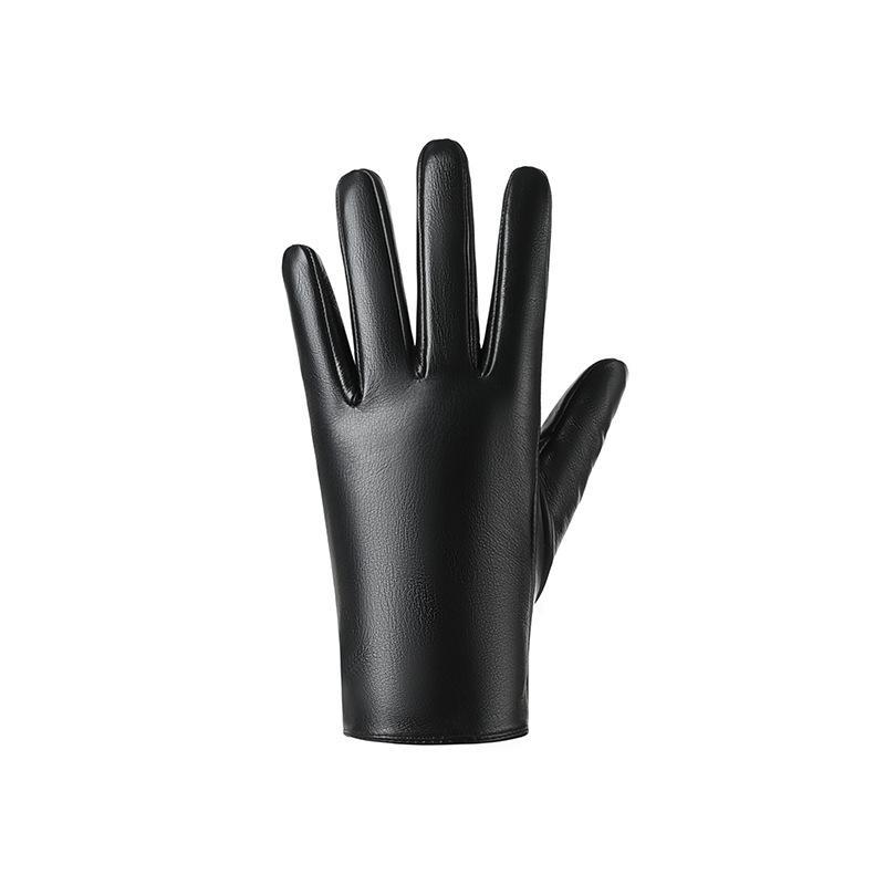 [ "・機能: 保温", "・スタイル: 分指手袋", "・カラー: ブラック（羊毛ニット裏地）", "・サイズ: M, L, XL", "・生地の名...