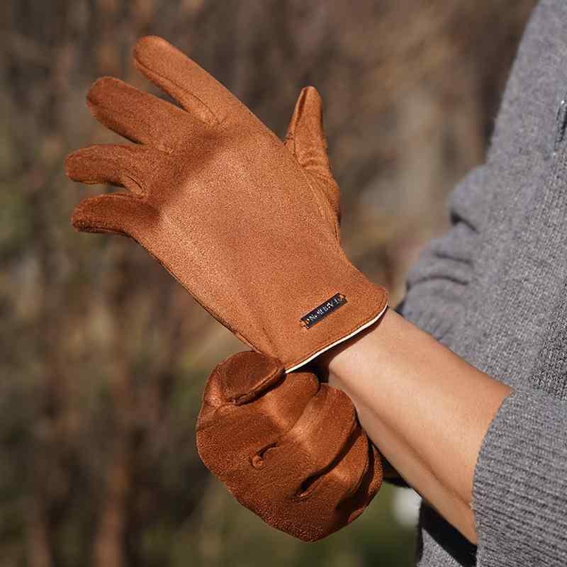 ・款式: 分指手套・カラー: ブラック-条纹款, 铅灰-条纹款, 驼咖-条纹款, ブラック-普通款, 铅灰-普通款, 驼咖-普通款・サイズ: 均码・適合シーズン: 冬・生地: 鹿皮绒・スタイル: 百搭, 简约・商品カテゴリ: 保温手袋・テイ...