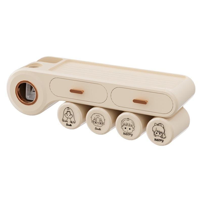 ・カテゴリ: 歯ブラシスタンド・機能: 歯磨き粉絞り, 穴あけ不要・素材: プラスチック・取り付けタイプ: 埋め込み式・カラー: 奶白色情侣款, 奶白色三口之家, 奶白色四口之家