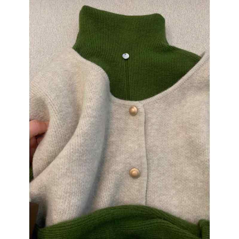 ・衣丈: 普通款(50cm<衣长≤65cm)・ネックライン: ラウンドネック・流行の要素: ボタン・生地: ポリエステル・主な素材: その他・カラー: グレー, アプリコット, コーヒー, ブラック, ミルクグレー・サイズ: S, M...