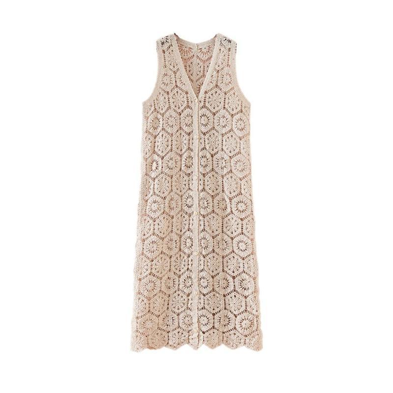 [ "・款式: カーディガン", "・衣長: 加長款(100cm<衣長)", "・領型: Vネック", "・柄: 幾何学模様", "・流行元素:...