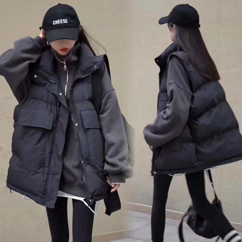 ・スタイル: 通勤・衣長: 普通(50cm<衣長≤65cm)・ネックライン: 立襟・流行の要素: ポケット・素材: 綿・主な素材: 綿・カラー: ブラック・サイズ: S, M, L・対象年齢: 成人・対象性別: 女性・フィット: ゆっ...