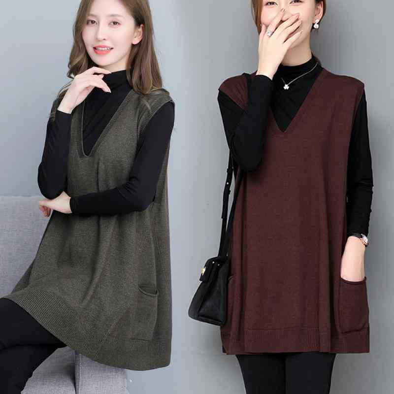 ・款式: その他・衣长: 普通款(50cm<衣长≤65cm)・领型: V领・图案: 纯色・流行元素: その他・面料名称: 聚酯纤维・主な素材: 氨纶・カラー: ブラック, 深灰色, 浅灰色, 咖色, 杏色・サイズ: M, L, XL,...