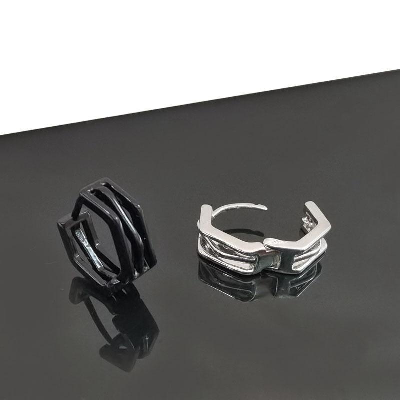 ・スタイル: 男女通用・造型: 几何型・処理工芸: 研磨・カラー: 白金色(ペア), 白金色(シングル), 黒色(ペア), 黒色(シングル)・純度: 925シルバー・流行要素: 線条・スタイル: ミニマリスト・製品カテゴリ: イヤリング・対...