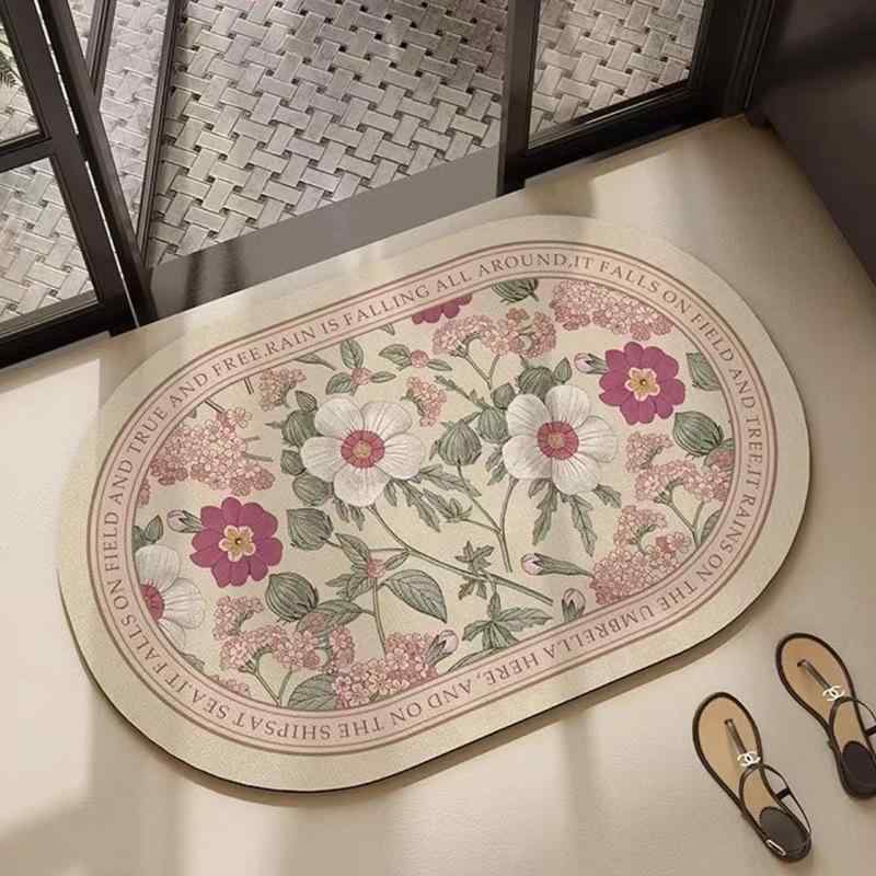 ・素材: 硅藻泥・形状: 楕円形・パターン: 植物花卉・洗い方: 手洗い・カラー: 花語絢爛, 水仙花語, 静雅花開・サイズ: 40*60cm, 50*80cm, 60*90cm, 80*120cm（薄型）, 40*60cm, 50*80c...