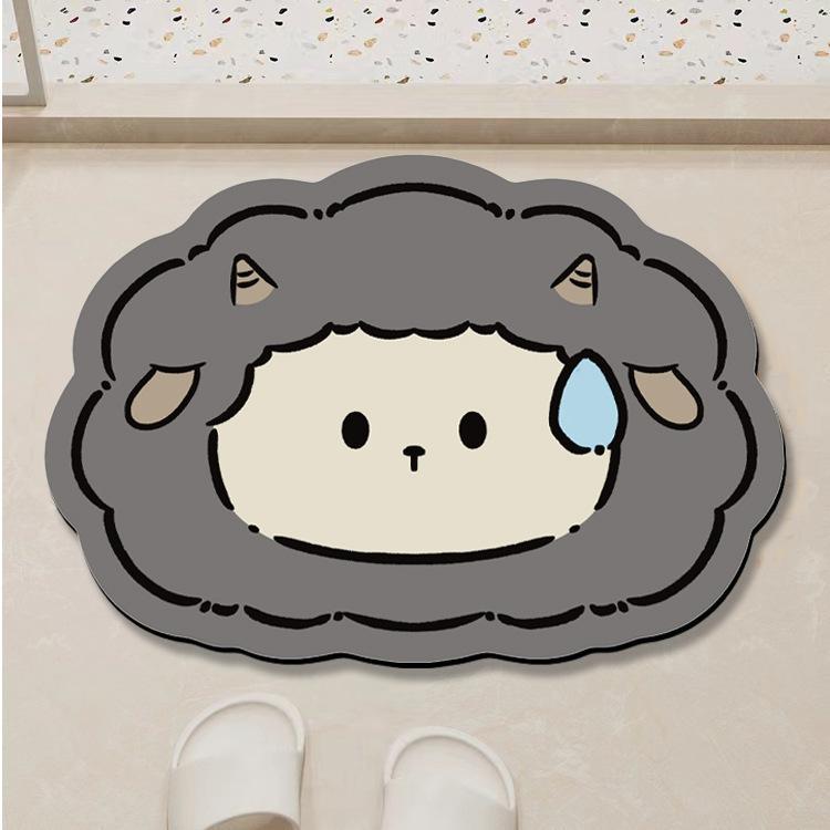 ・素材: 聚酯纤维（涤纶）・形状: 异形・柄: 卡通动漫・清洗方法: 水洗・カラー: 小青蛙, 小泰迪, 羊羊, 猪猪・サイズ: 40*60cm, 50*80cm, 60*90cm, 80*120cm・場所: 浴室・スタイル: 卡通