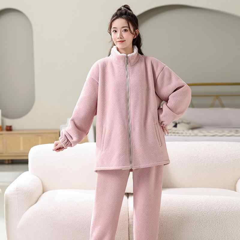 ・カテゴリ: セットアップ・素材: ポリエステル・厚さ: 中厚・袖丈: 長袖・パンツ丈: ロングパンツ・機能: リラックス, 睡眠, 部屋着, 保温, 快適・対象: 大柄な方向け・シーン: 部屋・カラー: 豆沙色, 深灰色, スイカレッド・...