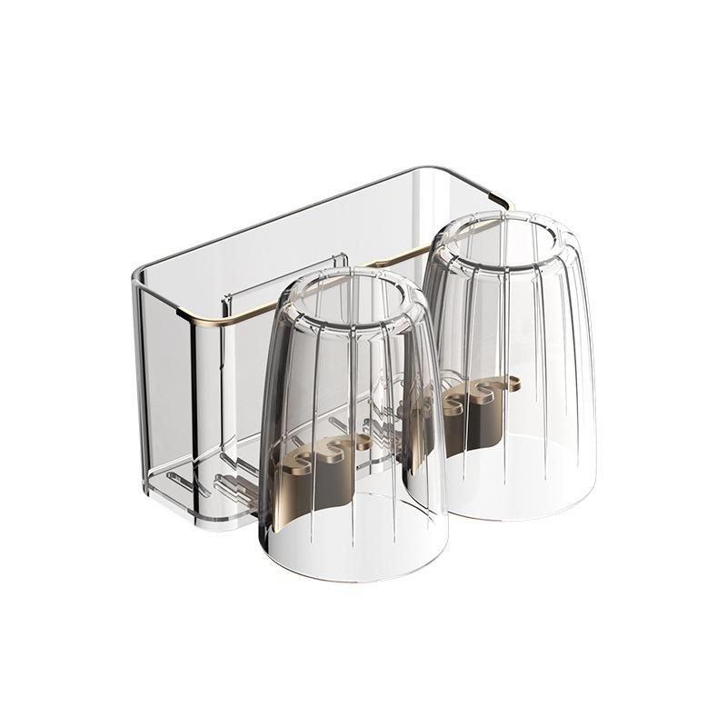 ・カテゴリ: 歯ブラシスタンド・機能: 穴あけ不要・素材: プラスチック・懸架タイプ: その他・カラー: 透明, グレー, 白