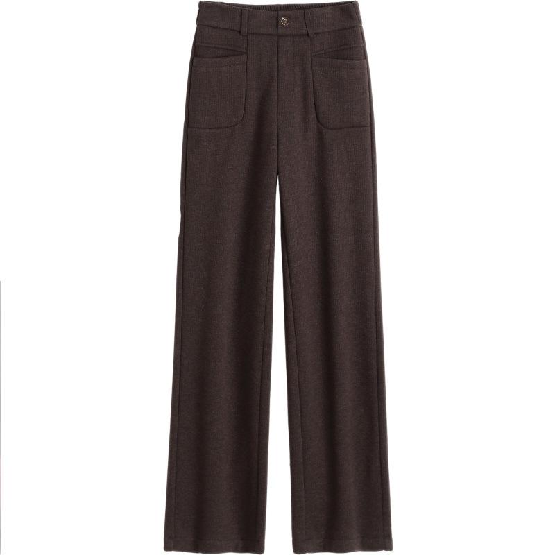 ・素材: 天丝羊毛、氨纶・スタイル: 通勤・パンツ型: ワイドレッグ・パンツ丈: フルレングス・ウエスト: ハイウエスト・厚さ: 厚手・カラー: ブラウン、オートミール、ブラック・サイズ: S、M、L、XL、XXL、3XL・生地のストレッチ...