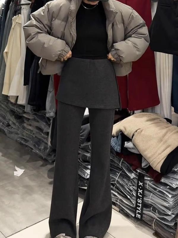 ・素材: シェニール, スパンデックス・パンツ型: ラッパ型・パンツ丈: フルレングス・カラー: ブラック, グレー・サイズ: S, M, L, XL, 2XL・スタイル: エレガント, キャバ嬢・対象: 女性・種類: カジュアルパンツ・主...