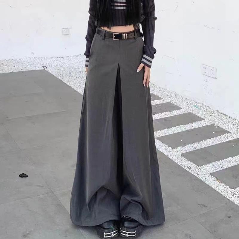 ・款式: 裙裤・裤型: 阔腿・裤长: 长裤・腰型: 宽松腰・厚薄: 中等・流行元素: 口袋・颜色: 灰色・尺码: S, M, L, XL・风格类型: 气质通勤・主面料成分含量: 30%以下・风格: 都市风・弹力: 微弹・适用性别: 女・产品...