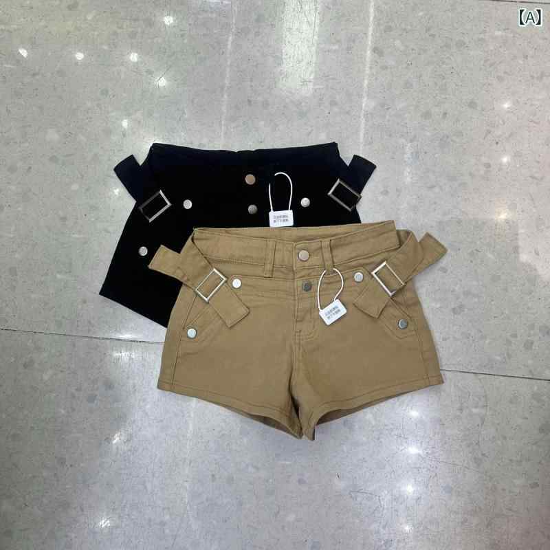 ・スタイル: 工装風・パンツ型: ワイドレッグ・パンツ丈: ショートパンツ・ウエスト: ミドルウエスト・厚さ: 普通・カラー: ブラック, カーキ・サイズ: S, M, L, XL・スタイル: ストリート・主な素材: 綿95%以上・ストレッ...