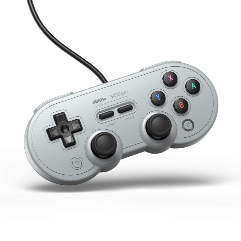 8bitdo SN30 Pro USBゲームパッド有線ゲームコントローラ用 Windows/Switch (Gray バージョン)Switch、Windows、Raspberry piデバイスと互換性があります有線コントローラ、USBケーブ...