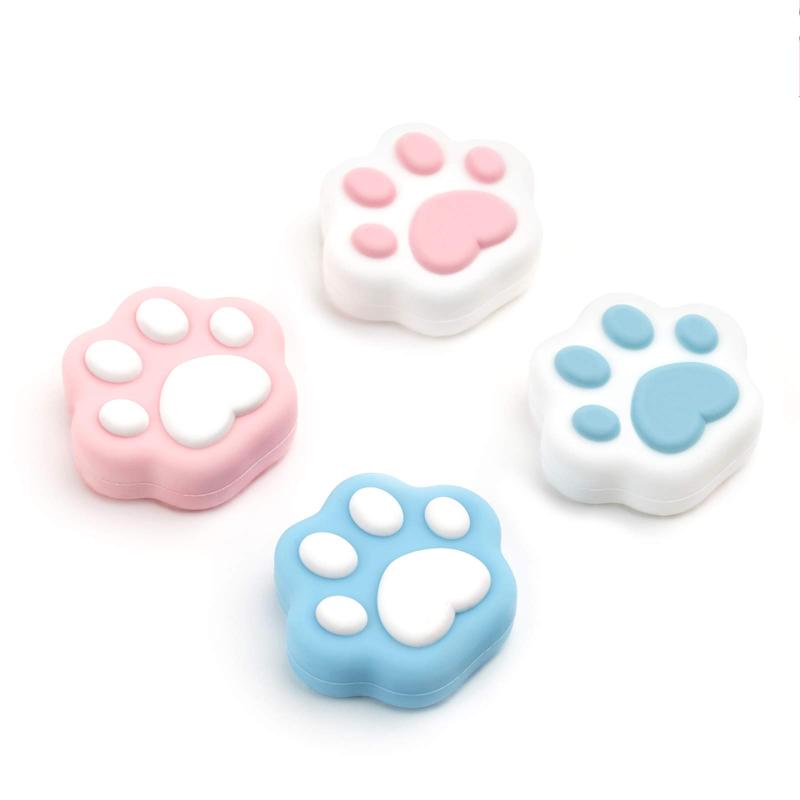 GeekShare PS5/PS4/Switch Proコントローラーカバー 猫肉球親指グリップキャップ 4枚入れ スキンケース かわいい シリコンカバー アシストキャップ 取り付け簡単 滑り止め PS5猫肉球コントローラー🐾...