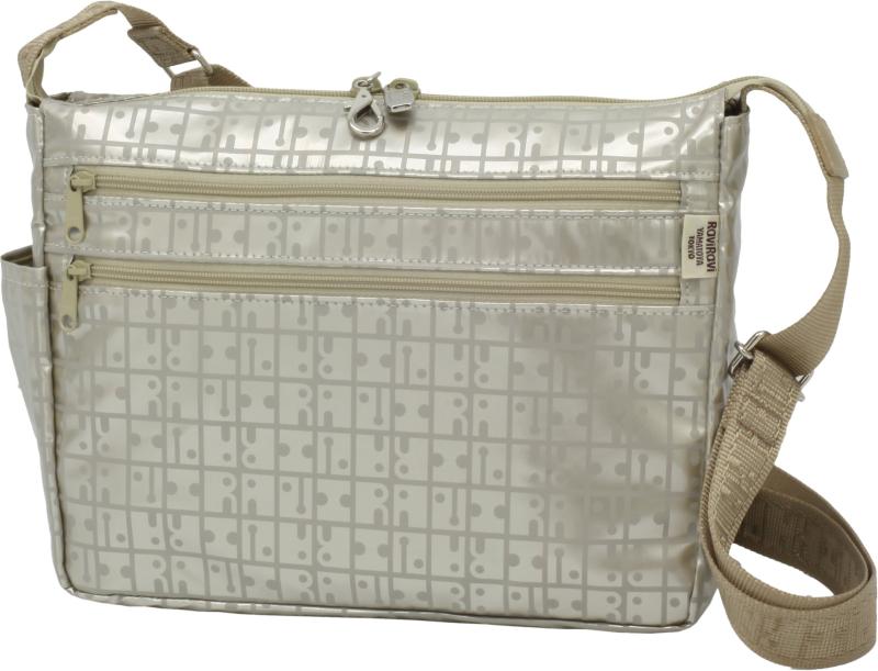 [キキ2] 角ポシェット 多収納 洗濯可 軽量 ショルダーバッグ 日本製表地 : ナイロントリコット基布表面 : ポリカーボネイトコーティング　顔料プリント裏地 : 撥水ナイロンオックスタテ19cm×ヨコ24cm×マチ9cm　240グラム