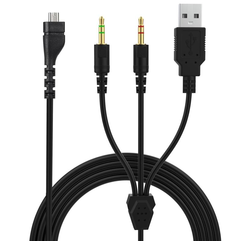 Sqrmueki 兼容SteelSeries Arctis 3/5/7/Pro 対応 交換用USBオーディオケーブル 6ft – ゲーミングヘッドセット用充電＆音声サポート – PC/Mac/ノートパソコン対応 高耐久設計完全互換性：Ste...