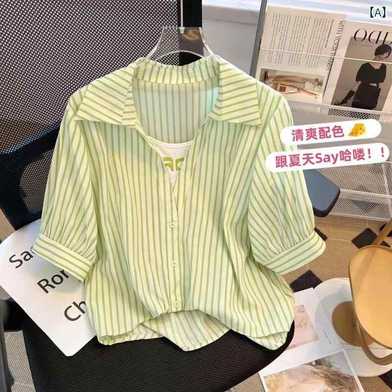・カテゴリ: シャツ・スタイル: 通勤、都市・主な素材: ポリエステル100%・柄: 無・袖丈: 短袖・版型: ワイド・衣長: 普通・ネックライン: ポロ・袖型: 標準・カラー展開: グリーン、アプリコット、ピンク・サイズ展開: S、M、L...