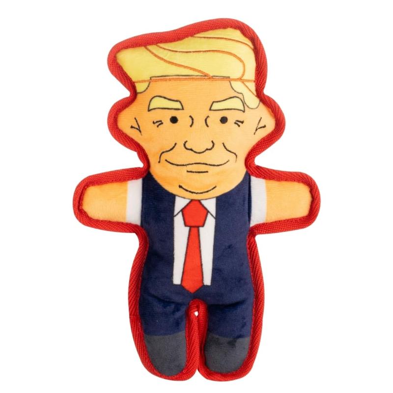 PAWTY パウティ 犬用おもちゃ 小型犬～中型犬用 トランプ大統領デザイン ドナルド アメリカ USA ジョーク 高耐久 柔らかい ぬいぐるみ 洗濯可能 イヌ ドッグトイピーピー音が鳴るスクイーカー入り