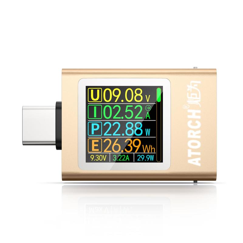 USBC電圧電流メーター YEREADW双方向Type-C パワーメーター、4.5-50V 0-12A テスター 重力センサー搭載・360°自動画面回転 曲線表示・バッテリー容量の自動計算多機能USB-Cテスト：このUSB-C電圧電流テスト...