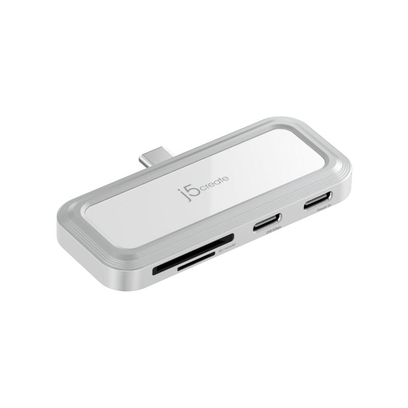 j5create USB-C 直付け式 4in1マルチアダプター iPhone17 シリーズ対応 PD100W充電 USB3.2 Gen1 5Gbps microSD/SDカードリーダー搭載 高速転送 スマホ/タブレット/ノートPC ケース...