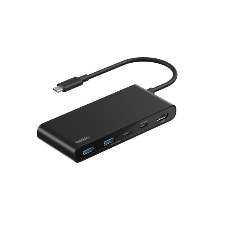 Belkin Connect USB-C ハブ 7-in-1 最大100W 高速データ転送 4K@60Hz HDMI出力 5Gbps超高速データ転送用 スリムハブ Window/MacOS/IOS対応 MacBook Pro/Air、iPa...