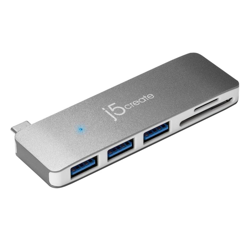 j5create USB-C ハブ 5in1 USB-A3.0 x 3 高速データ転送 5Gbps SD/MicroSD カードリーダー UHS-I 2TB対応 超スリム設計 アルミニウム MacBook Pro/Air/M1/M2/M3/...
