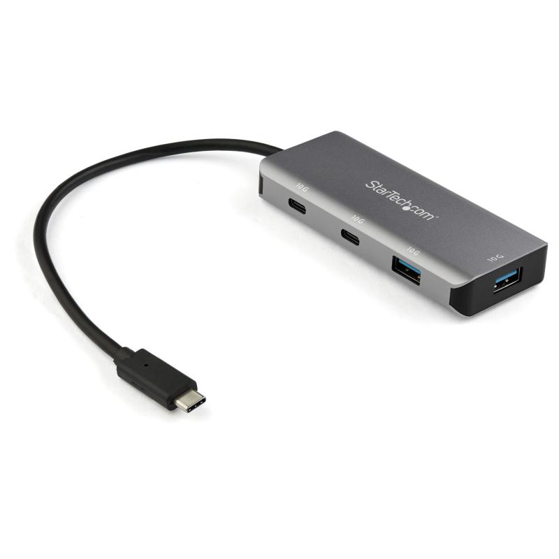 StarTech.com 4ポートUSB-Cハブ/2x USB-A &amp; 2x USB-C/SuperSpeed 10Gbps USB Type-C 3.1/3.2 Gen2 対応ハブ/USBバスパワー対応/アルミ筐体/25cmケーブ...