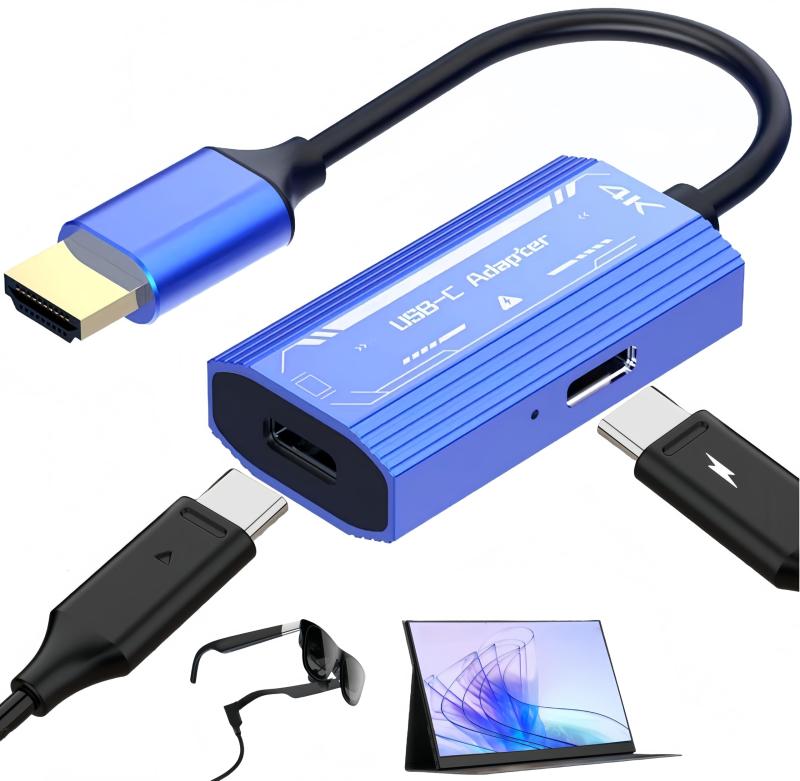 HDMI to USB C 交換アダプター 4K@60Hz Xrea-l One hub/VIT-URE One AR/Ray-Neoスマートグラス モニター拡張 変換アダプターHDMI 交換 Adapter ARグラス Xrea-l Ai...