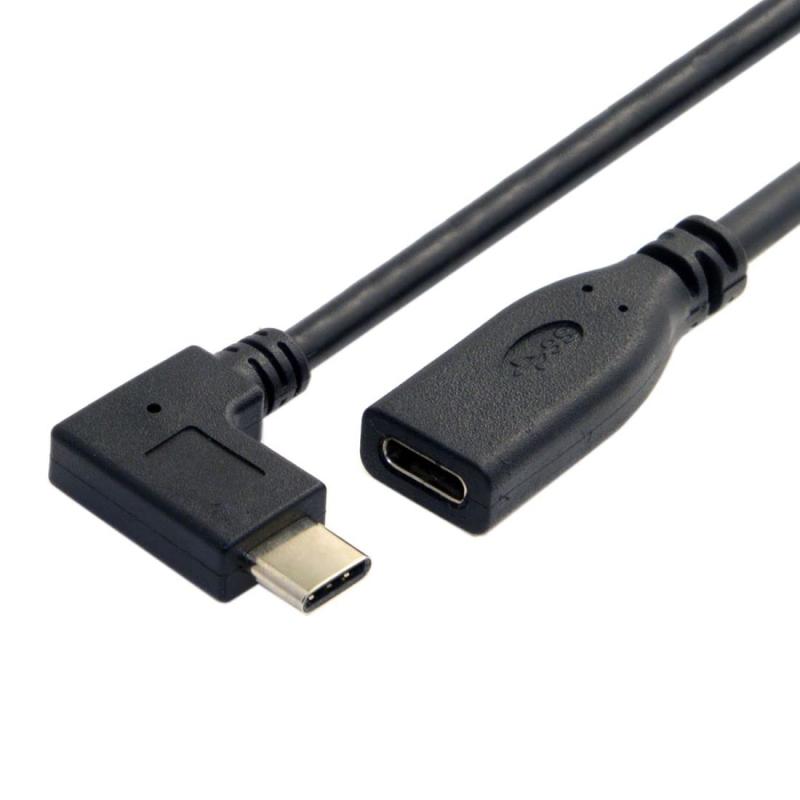 CY L字型右向きUSB-C USB 3.1 Type Cオス - メス延長データケーブル Macbookタブレット用 20cmType-CをHDMI/VGA/DVI/DP/USB/OTG/電源へ延長できます。L字型右向きUSB-C USB...