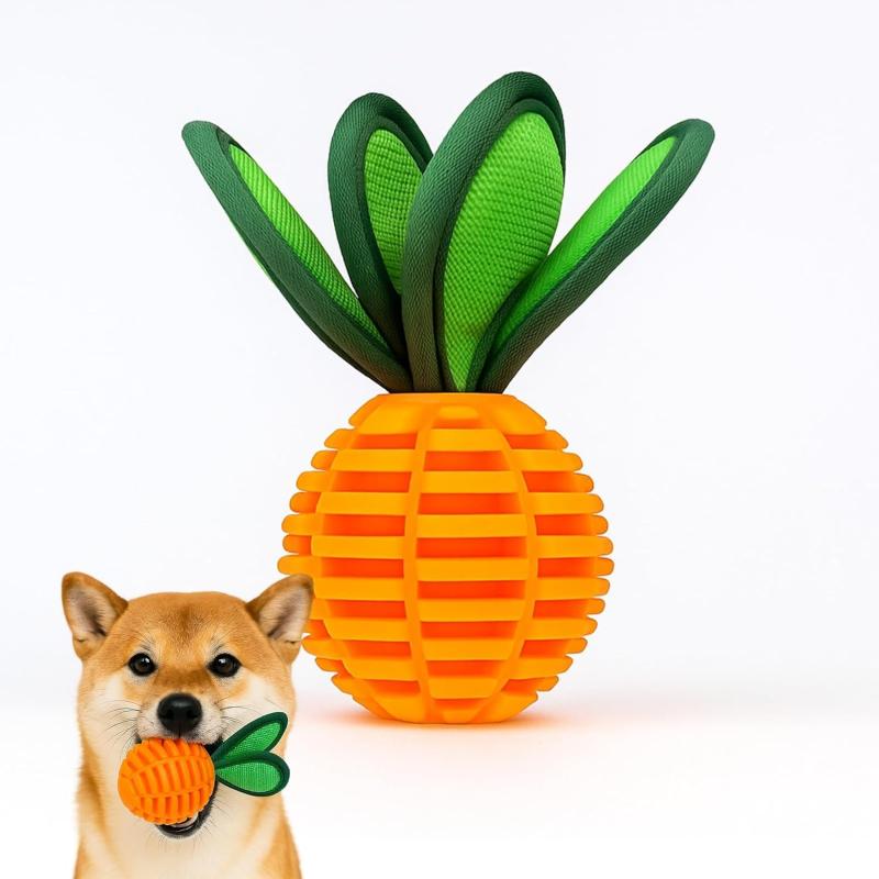 犬 おもちゃ 噛むおもちゃ 頑丈 音の出る 知育玩具 壊れにくい にんじん 小型犬 中型犬 おやつ入れ 歯磨き効果 ストレス解消 天然ゴム 無毒無臭 投げて遊べる ペットトイ オレンジ キャロッ【犬が見やすい色＆人参デザイン】 犬が識別しや...