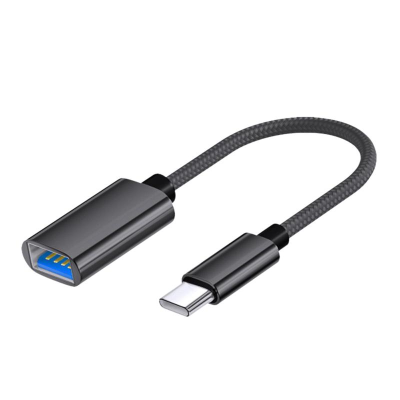 FineGood USB to Type C 変換アダプターケーブ0.16M ナイロン編み ケーブル 5Gbps 高速データ伝送 スマートフォン タブレット対応Type-C端末とType-A機器接続【OTG USB Type-C 変換アダプ...