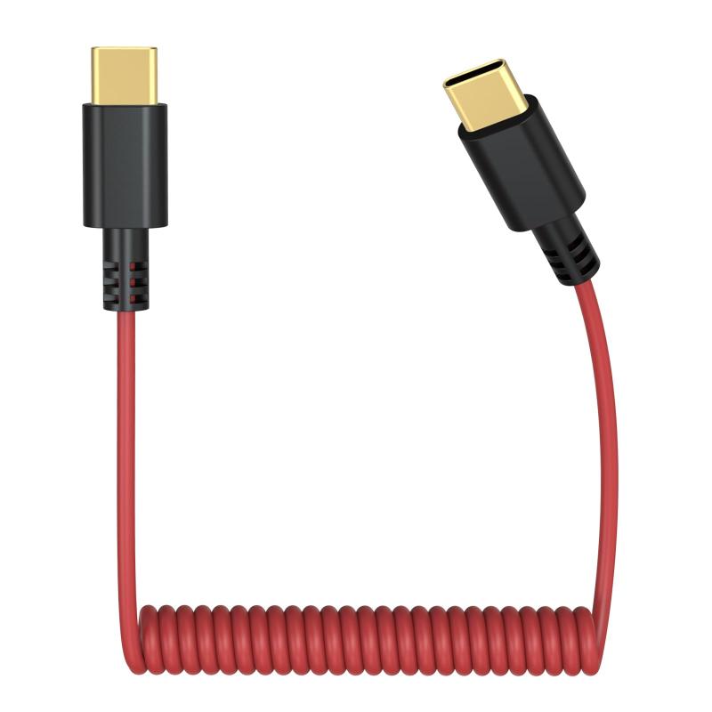 USB-C to USB Type C マイクケーブル コイル式 Rode Wireless GO II/ME/Pro/Micro 対応 Hollyland Lark M1/M2/A1/150/MAX/MAX Duo ワイヤレスマイク用 i...