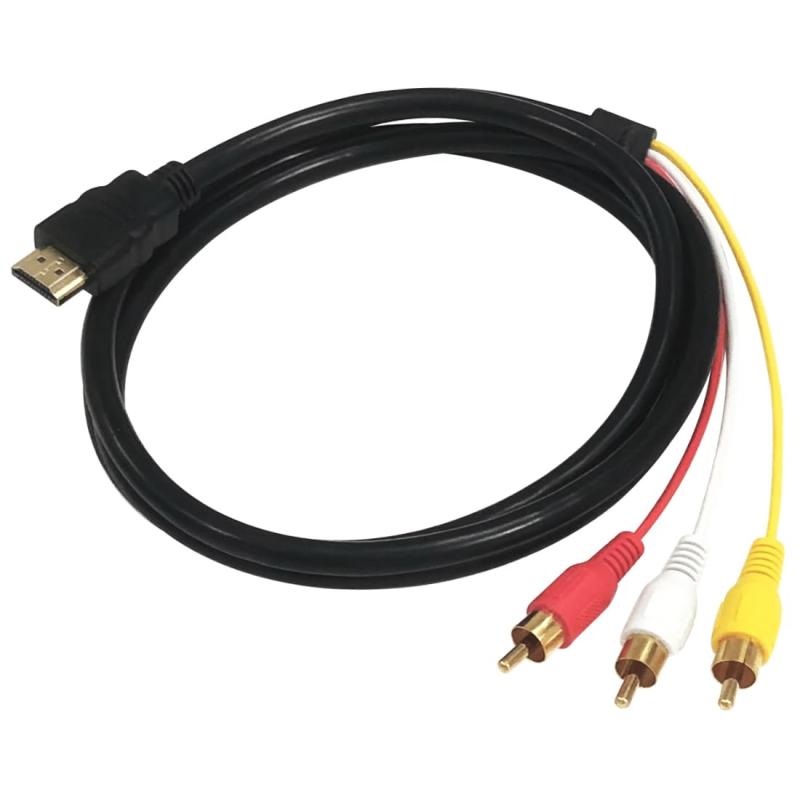 オーディオファン 金メッキ HDMI A/M TO RCA3 変換ケーブル デスクトップパソコン対応 1.5mケーブル長：約1.5メートル入力：HDMI（映像）出力：RCAコンポーネント端子（RGB映像）HDMI端子からの信号をRCA端子に...