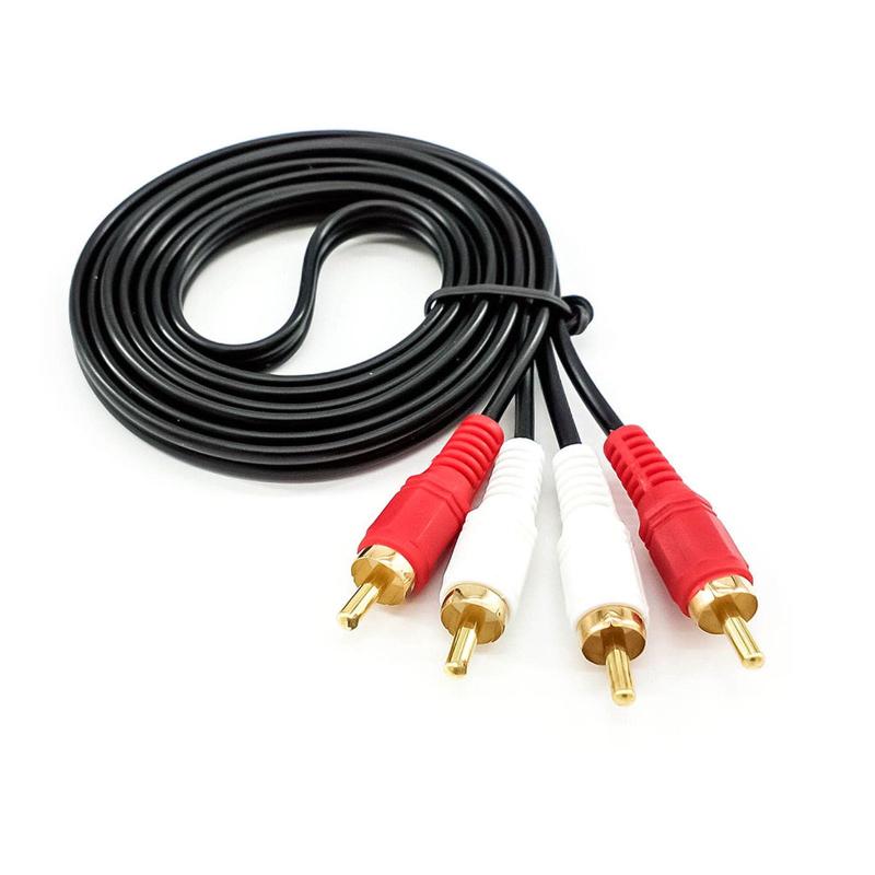 RCA ケーブル【ブラック1.5M】オーディオケーブル ステレオ 音声ケーブル 2RCA to 2RCA 赤白 変換 HiFi音質 金メッキコネクCDプレーヤー スピーカー 車載オーディオに対応【コネクタ形状】RCAピンプラグ×2（赤・白）...