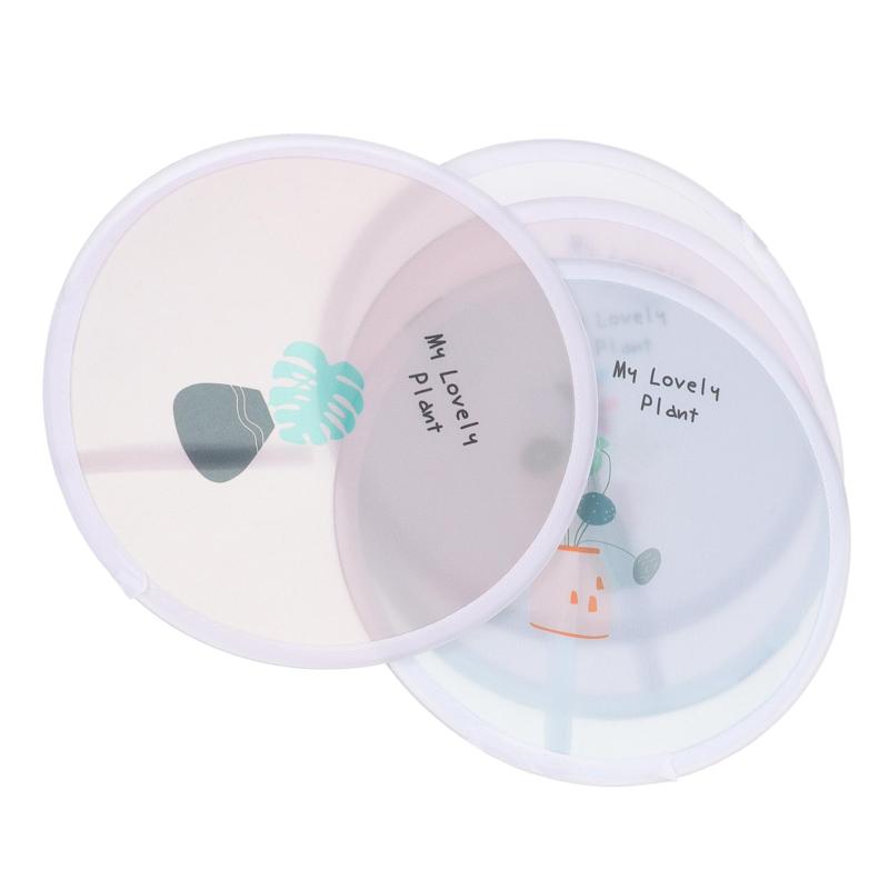 Zerodeko 折りたたみうちわ 4個セット 丸型扇子 軽量 コンパクト 携帯に便利 ハンドバッグ収納 夏の外出や旅行に最適優れた携帯性: 折りたたみ式のラウンド扇子は直径約7.9インチ（20センチメートル）、厚さ約0.08インチ（0.2...