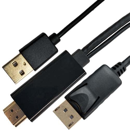 Lumen 4K60Hz対応 HDMI to DisplayPort 変換ケーブル ‎LDC-4K60HUD18HDMI信号からDisplayPortへ変換するケーブル DP端子無いのGame機 PC ノートパソコン Blu-rayプレーヤ...