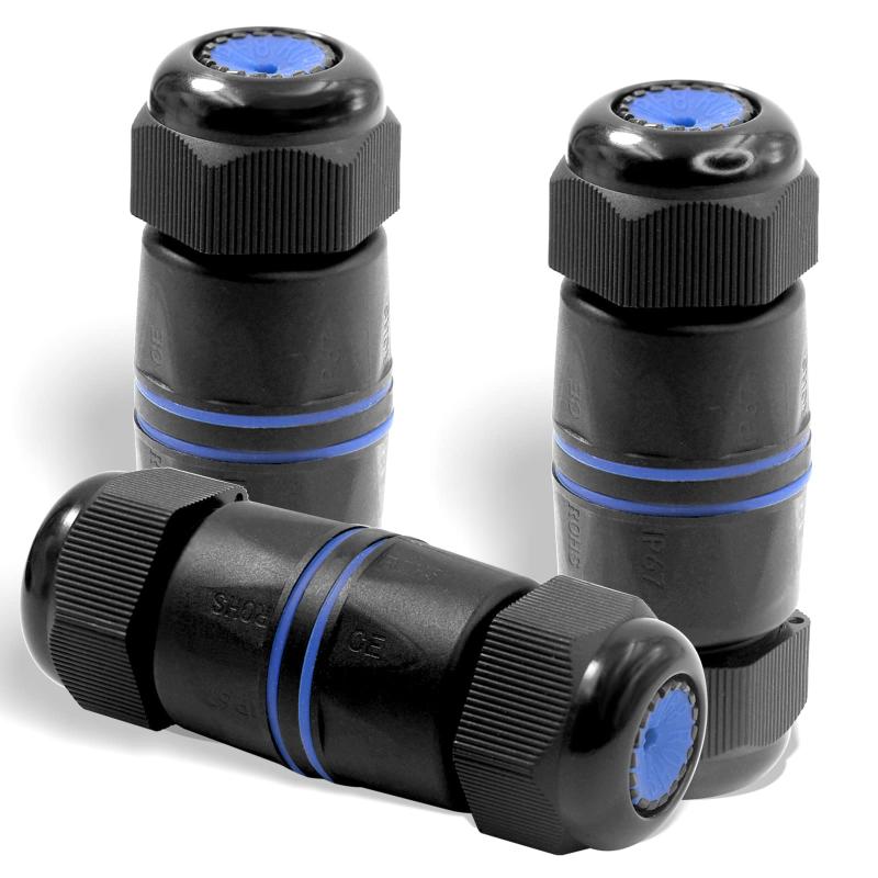 VCELINK IP68防水 lanケーブル 延長コネクタ【短い】 シールド RJ45 中継コネクタ Cat6/Cat5/Cat5eケーブル コネクタ 屋外 3個セット【IP68防水・防塵性能】完全な防塵構造で水中への浸漬に保護できる。水面...